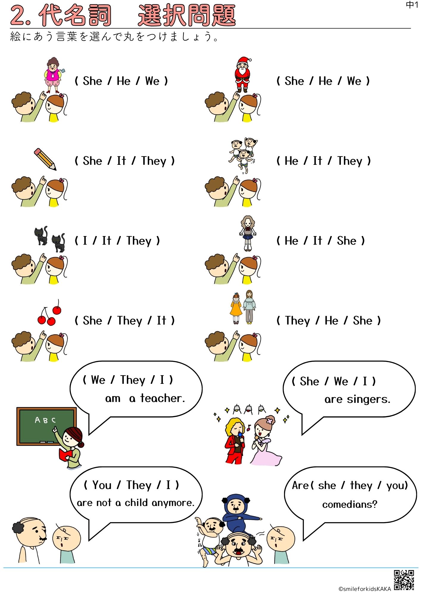 中1 英語7 おじさんと学ぶ代名詞 | smile for kids KAKA