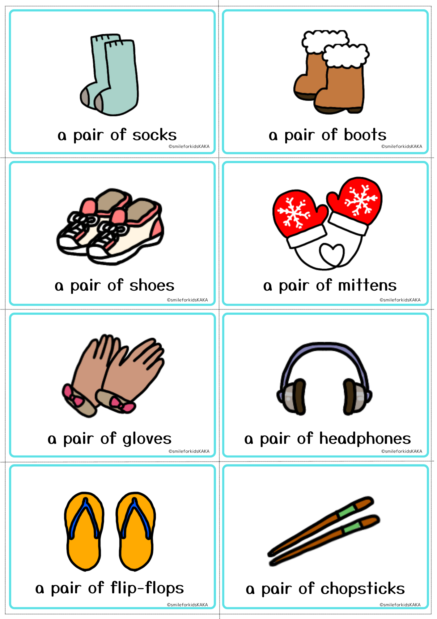 複数で使う単語 a pair of~ の表現 | smile for kids KAKA